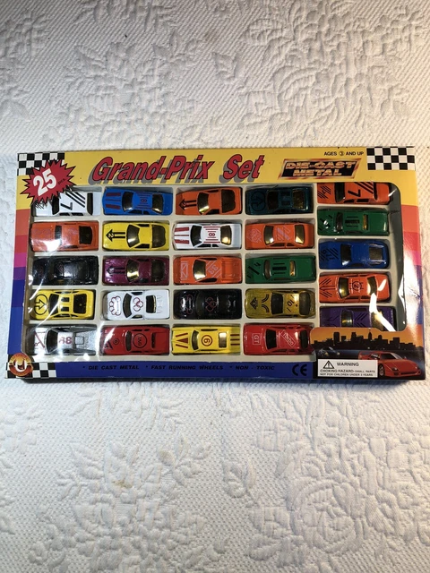 VINTAGE DIE-CAST METAL Racing Grand-Prix Race Car Set 25 Pieces $12.50 ...