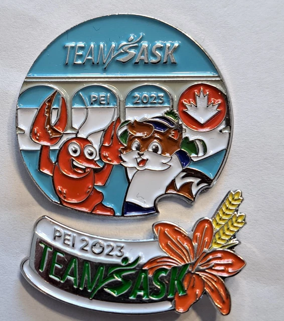 RARE CANADA WINTER Games PEI 2023 Team Saskatchewan Puzzle Set 2 Pins ...