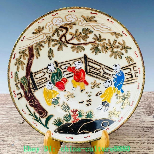 9& OLD DING Kiln Color Porcelain Gilt Tongzi Boys Bowl Le bol des ...