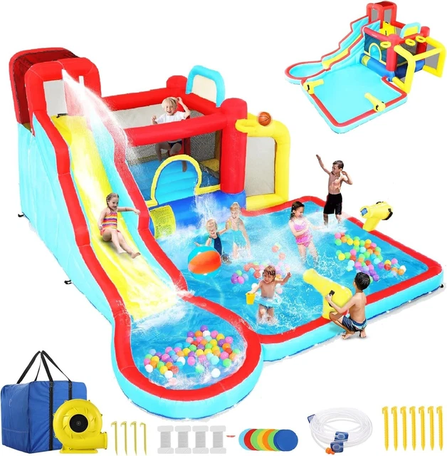 10 IN 1 Inflatable Water Slide Bounce House Backyard Waterpark Large ...