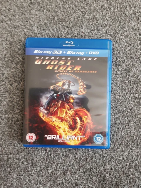 GHOST RIDER - Spirit Of Vengeance (3D Blu-ray, Blu Ray, Dvd, 2012, 3 ...