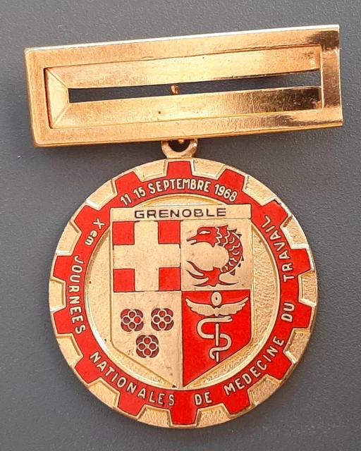 INSIGNE BADGE 1968 Médecine du Travail Grenoble Journées Nationales ...