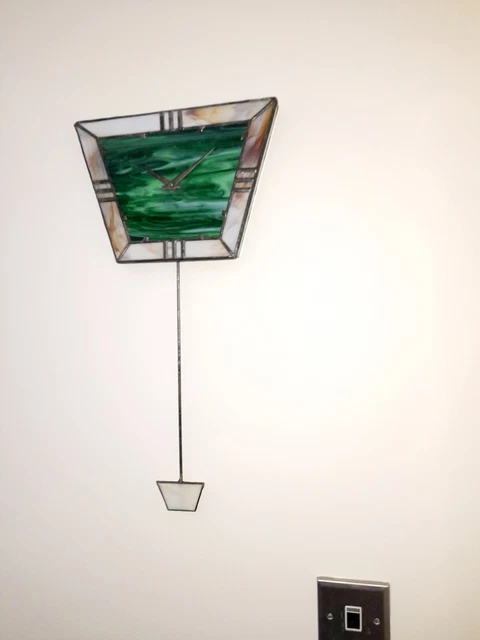STAINED GLASS WALL Clock With Pendulum. Stunning Design, Classic Looks. £17.00 - PicClick UK