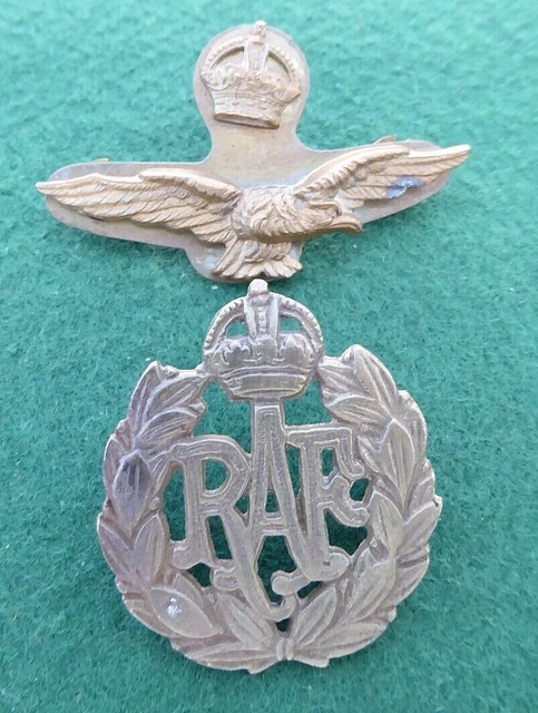 WW1-11 BRITISH ROYAL Air Force R.a.f Hat Badge Sand Cast Example ...