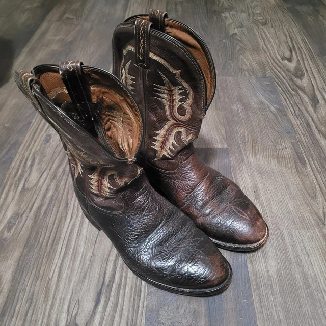 TONY LAMA STOCKMAN boots Size 10.5 EE Old Vintage Dirty Western Roper ...