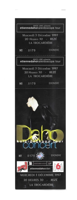 RARE / TICKET Billet Concert - Etienne Daho : Live A Reze ( France ...