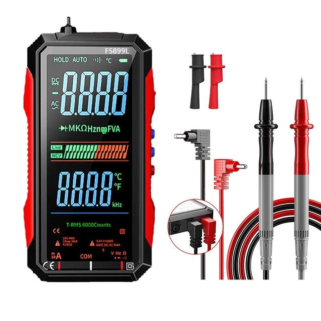 DIGITAL MULTIMETER WITH USB C Rechargeable Battery for Voltage Current ...