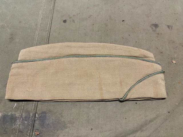 ORIGINAL WWII US Army Armor Tank Tanker Khaki Overseas Cap-Medium £22. ...