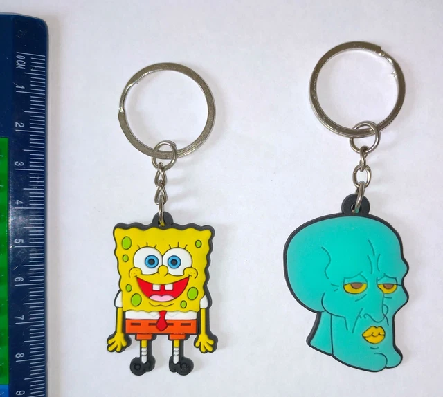 NEW 2 PCS Spongebob Squarepants and Squidward Keychain Keyrings Key ...