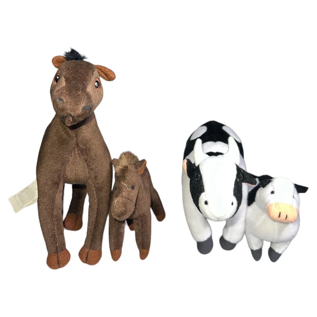 IKEA MINNEN FARM Animals Horses Cows Mothers And Babies Barnyard Lot 4 ...