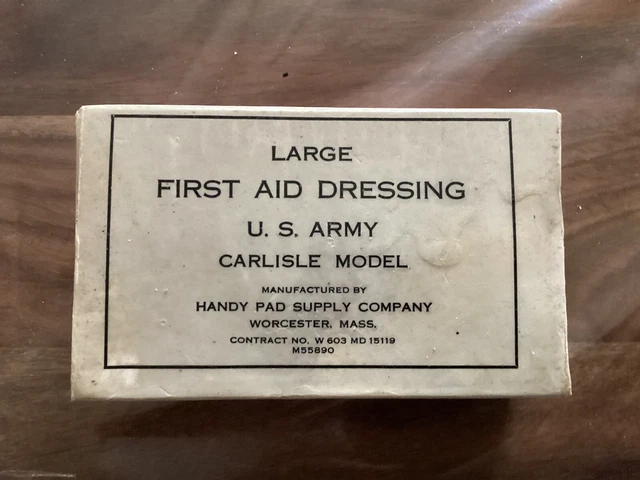 RARE US WW2 Large First Aid Dressing Paraffin Handy Pad Original-Med ...