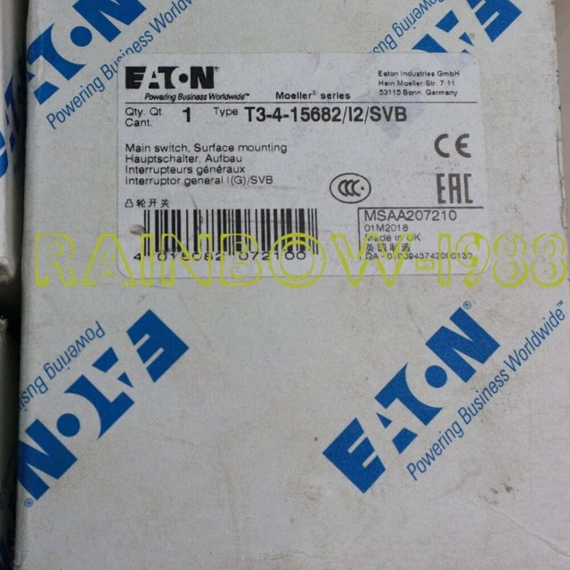 FOR EATON MOELLER changeover switch T3-4-15682/I2/SVB load switch 32A £ ...