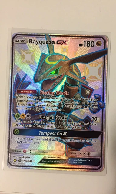 RAYQUAZA GX 177A/168 Ultra Rare Shiny Pokemon Card Hidden Fates Pokemon ...