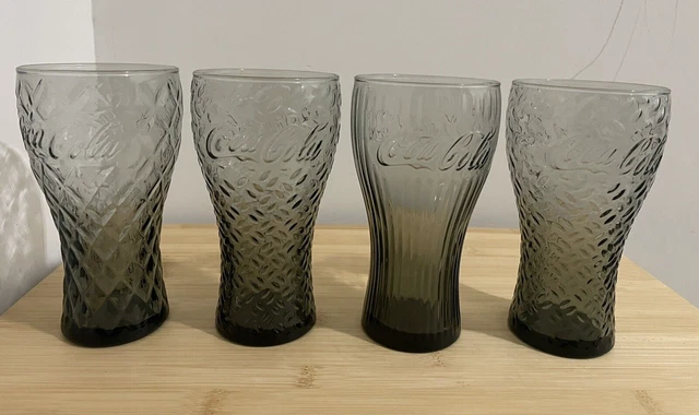 CLASSIC STYLE COCA-COLA Glass Black 5.5" Height x 4 glasses $65.69 ...