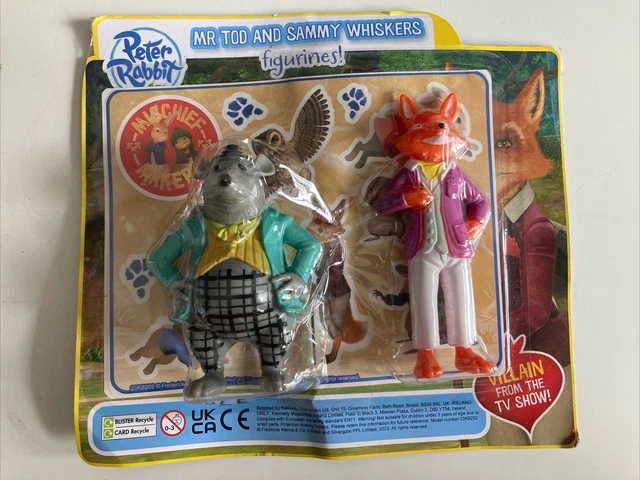 PETER RABBIT MR Tod Fox & Sammy Whiskers Rat Cbeebies 2 Figure Set NEW ...