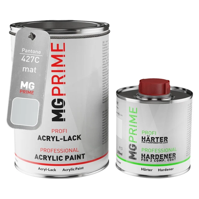 PANTONE 427C GREY mat peinture acrylique 1,5 Litres 1500 ml durcisseur ...