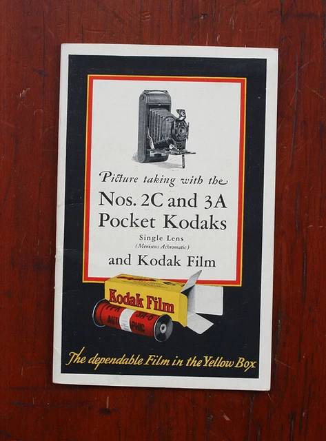 KODAK NO. 2C AND 3A POCKET KODAK INSTRUCTION BOOK, NOV 1929/cks/210637 ...