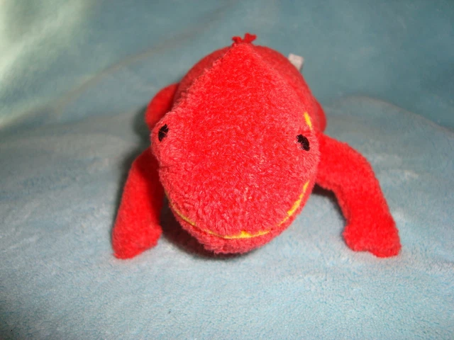 GUND TELUS RED Chameleon Lizard Gecko Bendable Plush 2.5" tall x 9.5 ...