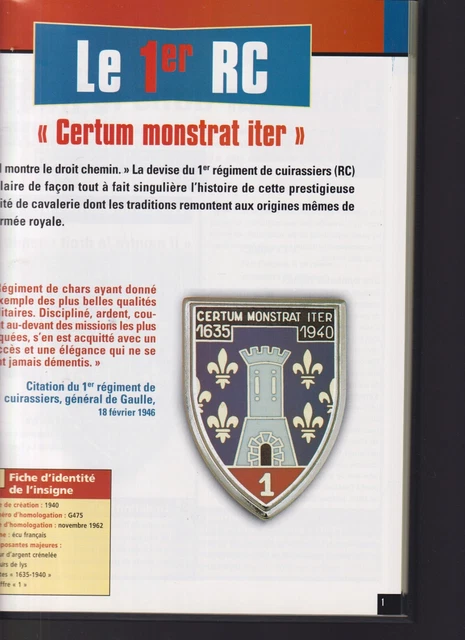 INSIGNES MILITAIRES DE L'ARMEE FRANCAISE - T6 1e RCP / ALAT / 2e & 5e ...
