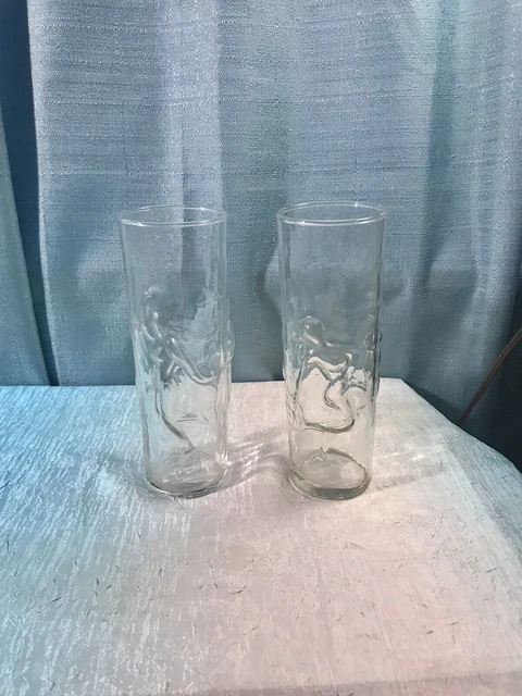 Vintage Pair Libbey La Femme 3d Naked Nudes Tall Cooler Glass 7 Vase £