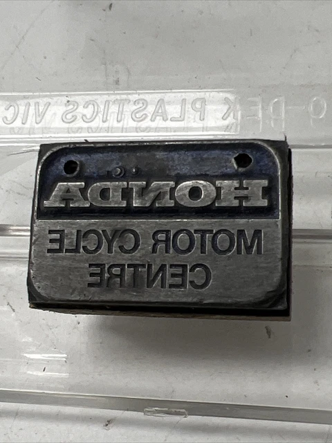 VINTAGE RARE PRINTERS Newspaper Ad Block Mancave Honda Motor Cycle ...