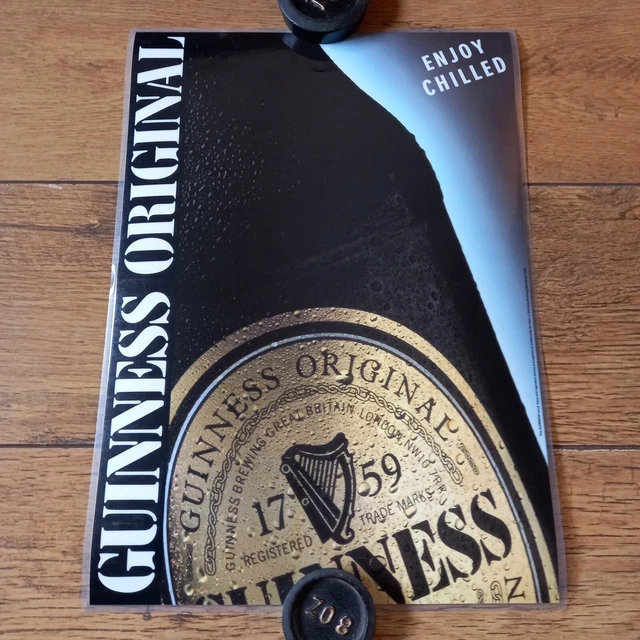 COLLECTABLE, GUINNESS ENJOY Chilled Double Sided Laminated Poster..ex ...