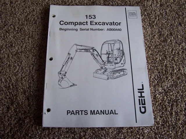 GEHL 153 COMPACT Excavator AB00440- Factory Parts Catalog Manual $67.76 ...