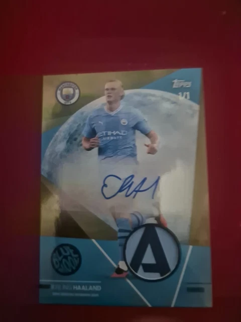 ERLING HAALAND TRADING card autograph 1/1 und Match Worn 2023/24 EUR 1. ...