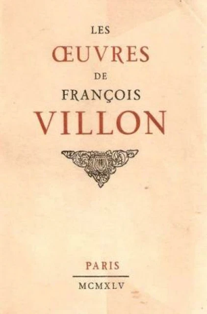 LES OEUVRES DE François Villon | François Villon | Très bon état EUR 9 ...