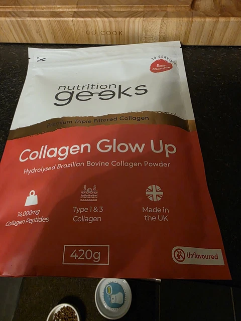 NUTRITION GEEKS COLLAGEN Glow Up Powder 14000mg, 420g, 30 Servings 4 ...