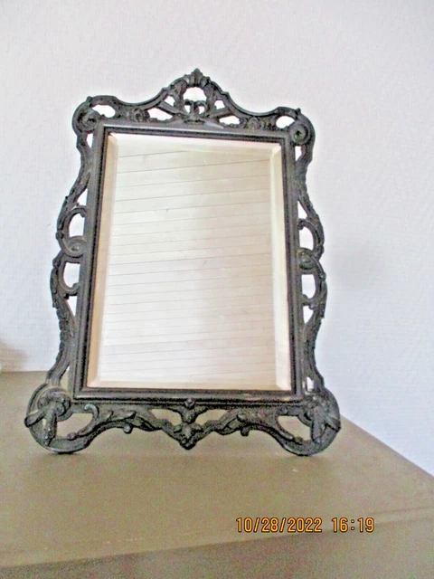 ANCIEN MIROIR DE TABLE BISEAUTE FIN XIXè style Louis XVI CADRE REGULE ARGENTE EUR 25,00 ...