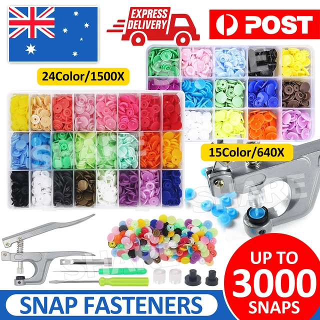 KAM SNAP KIT T5 Plastic Snaps Poppers Fastener Button Press Stud Plier ...