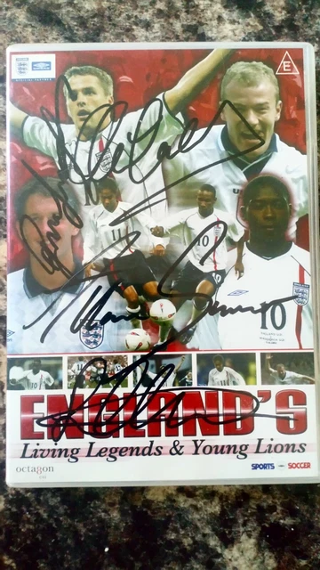 ENGLAND STRIKERS SIGNED DVD cover. Hand Signed by Owen, Shearer ...