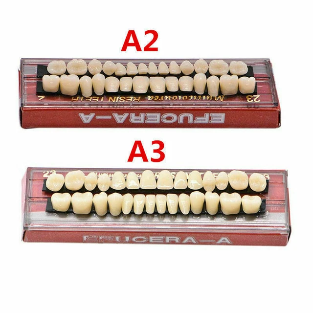 DENTAL DENTURE ACRYLIC Resin Full Set Teeth Upper Lower Shade 23# A2/A3 ...