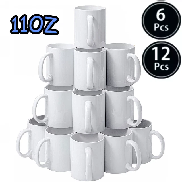HTVRONT SUBLIMATION MUGS Blank 11 oz 6/12/24/36 Pack Sublimation Coffee ...