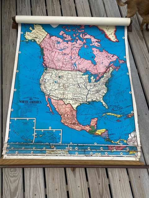 ANTIQUE PULL DOWN School Map 6 Maps 1928 Hammetts £482.16 - PicClick UK