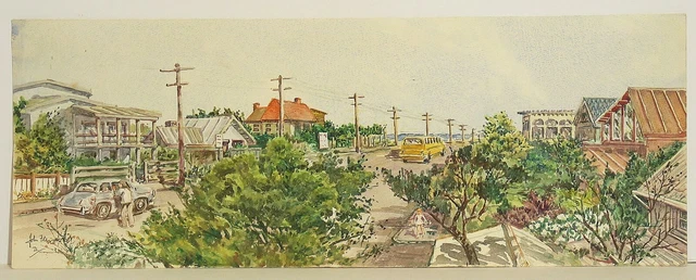 JOHN FLEXMORE ORIGINAL Watercolour Painting, "The Street to the Sea ...