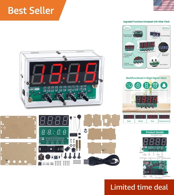 DIY SMD SOLDERING Clock Kit|4-Digit Light-Controlled Digital Clock ...