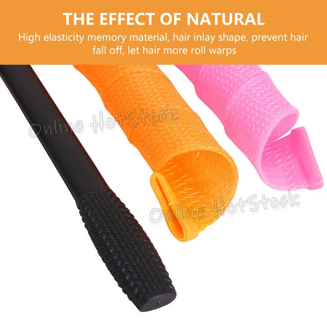 40PCS 50CM MAGIC Hair Curlers Curl Formers Spiral Ringlets Leverage ...