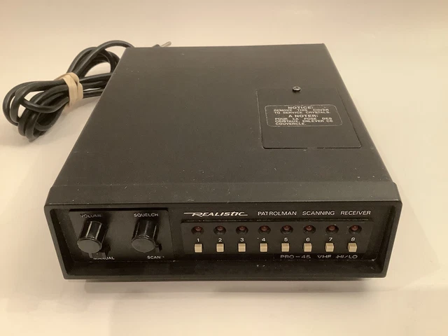 VINTAGE REALISTIC PATROLMAN Scanning Receiver Pro-45 Vhf Made In Japan ...
