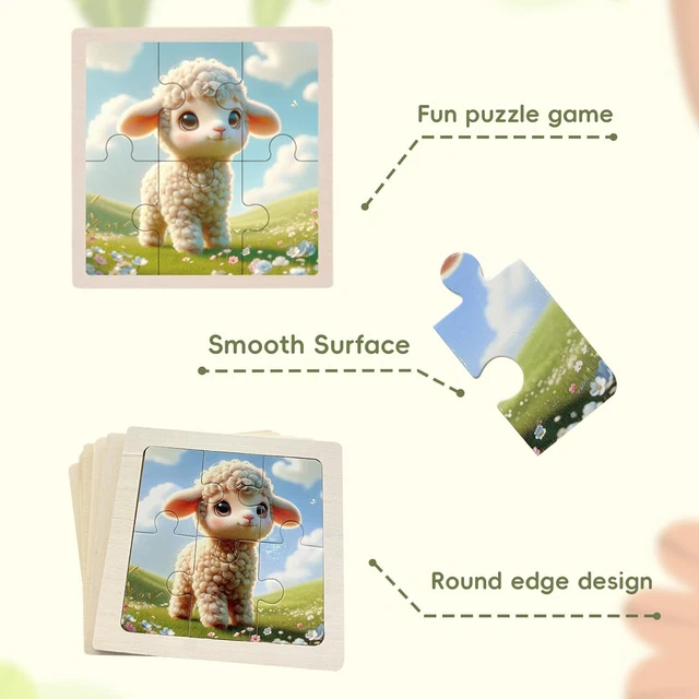 8 PACKS WOODEN Toddler Puzzles for Kids Ages 3-5, Jigsaw Puzzles for ...