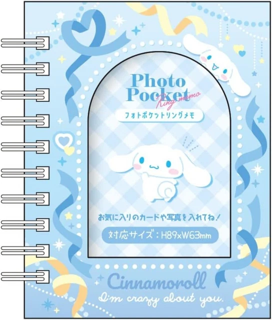 CARNET RUBAN COEUR personnage Sanrio Cinnamoroll photo poche anneau ...