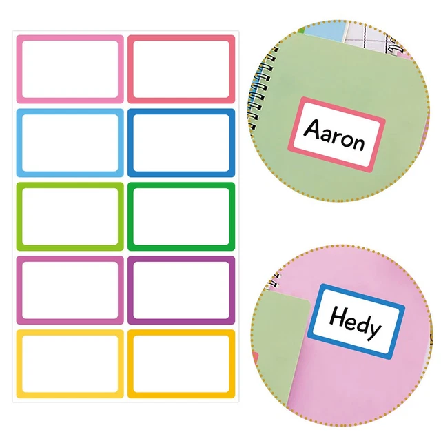 10 SHEETS NAMES Label Stickers Labels for Kitchen Storage Colorful ...