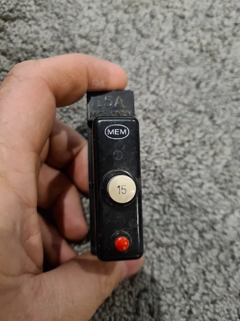 MEM 15A 'PUSH Button Fuse' Circuit Breaker MCB 15 Amp ~Inc. Base Shield ...
