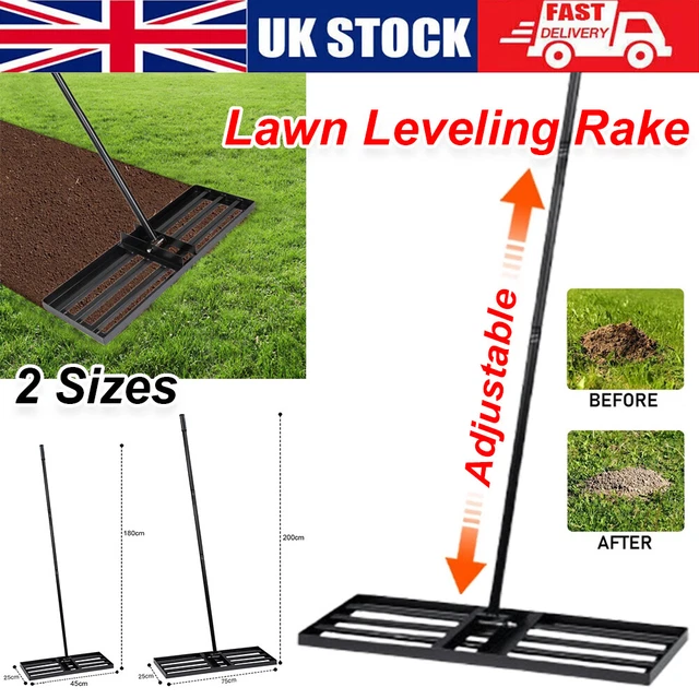 GARDEN LAWN LEVELLING Rake Lute Landscaping Rake Top-Dressing Repair ...