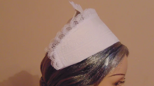 VINTAGE NURSE NANY Hat Matron Sister Style Cap Nurse Hat With Satin And ...