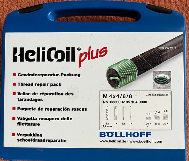 HELICOIL PLUS GEWINDEREPARATUR-SET M 4 Böllhoff im Koffer EUR 50,00 ...