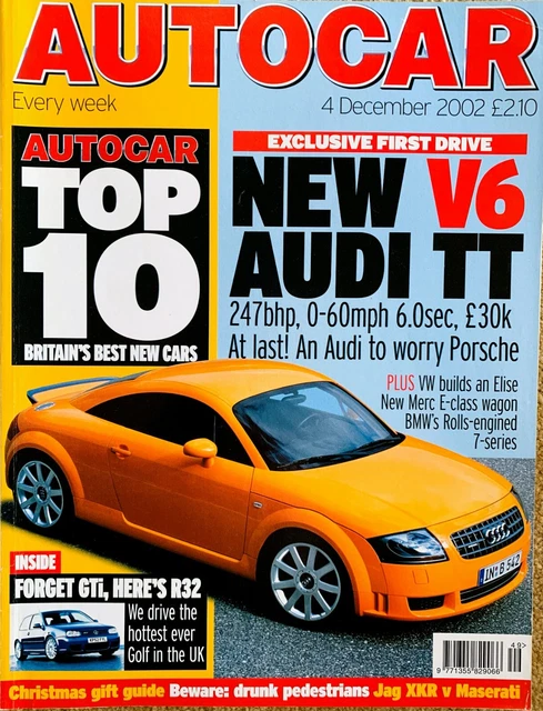 AUTOCAR MAGAZINE 04-DEC-02 - Hartge H50 E46, Jaguar XKR, Audi TT V6, VW ...