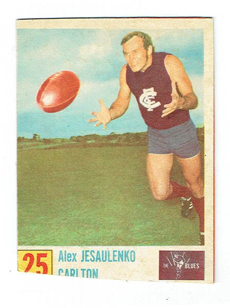 KELLOGGS 1971 VFL Footy Festival card #25 Alex Jesaulenko CARLTON BLUES ...