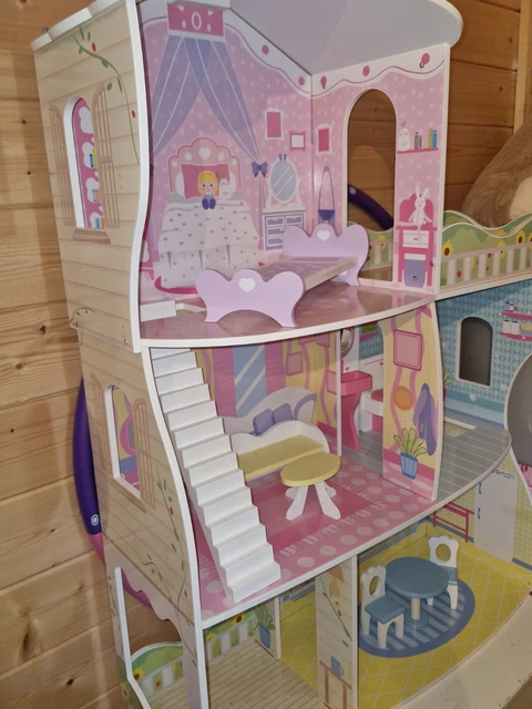 WOODEN FASHION DOLLS House Pink Mansion Asda George 3+ For Role Play £ ...